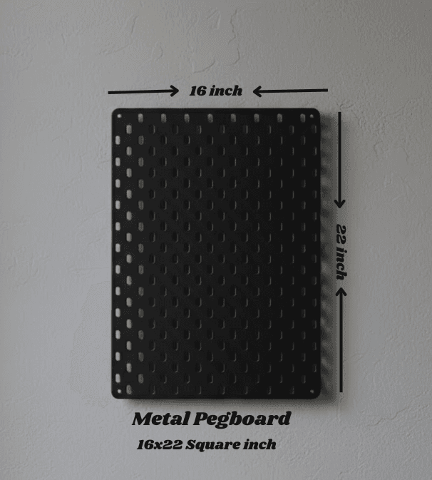 Board-Only Metal Pegboard (Wall Mounting Kit Included) - 16x22 Square ...