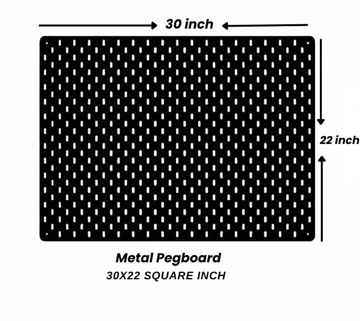 Board-Only Metal Pegboard (Wall Mounting Kit Included) - 30x22 square ...